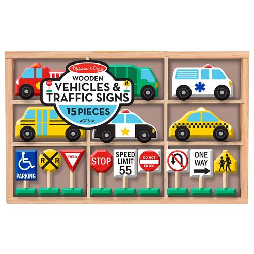Wooden Cars & Traffic Signs – Toy Town