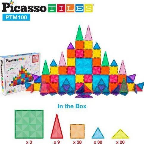 Picasso Tiles 100 Piece Mini Diamond Magnetic Tile set – Toy Town